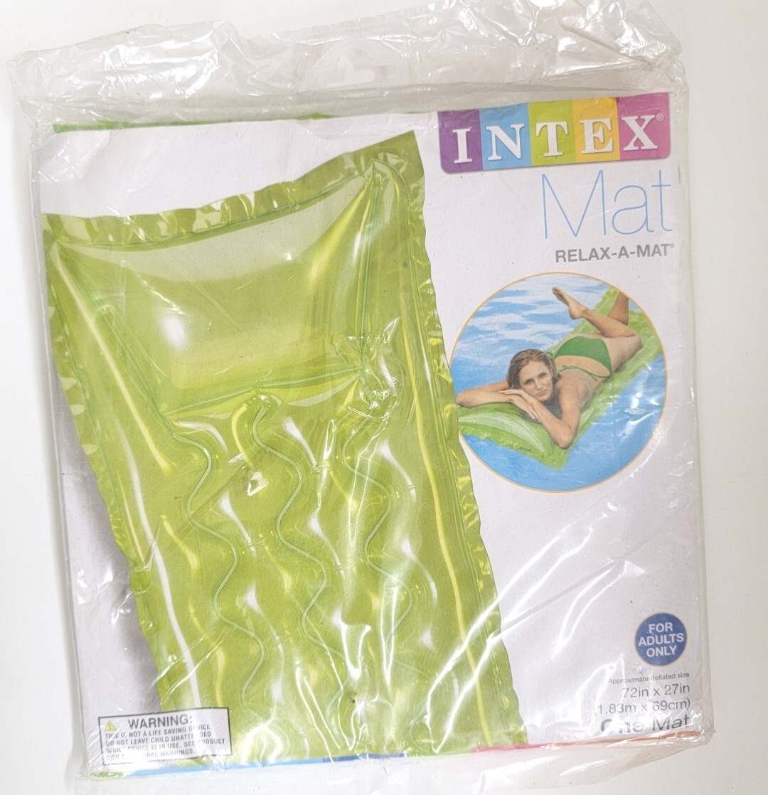 New, Sealed, Rare, Intex Economat Pool Inflatable Green Mat 72"x27" For ...