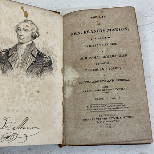 The Life of Gen Francis Marion 1814 Antique Peter Horry Revolutionary ...
