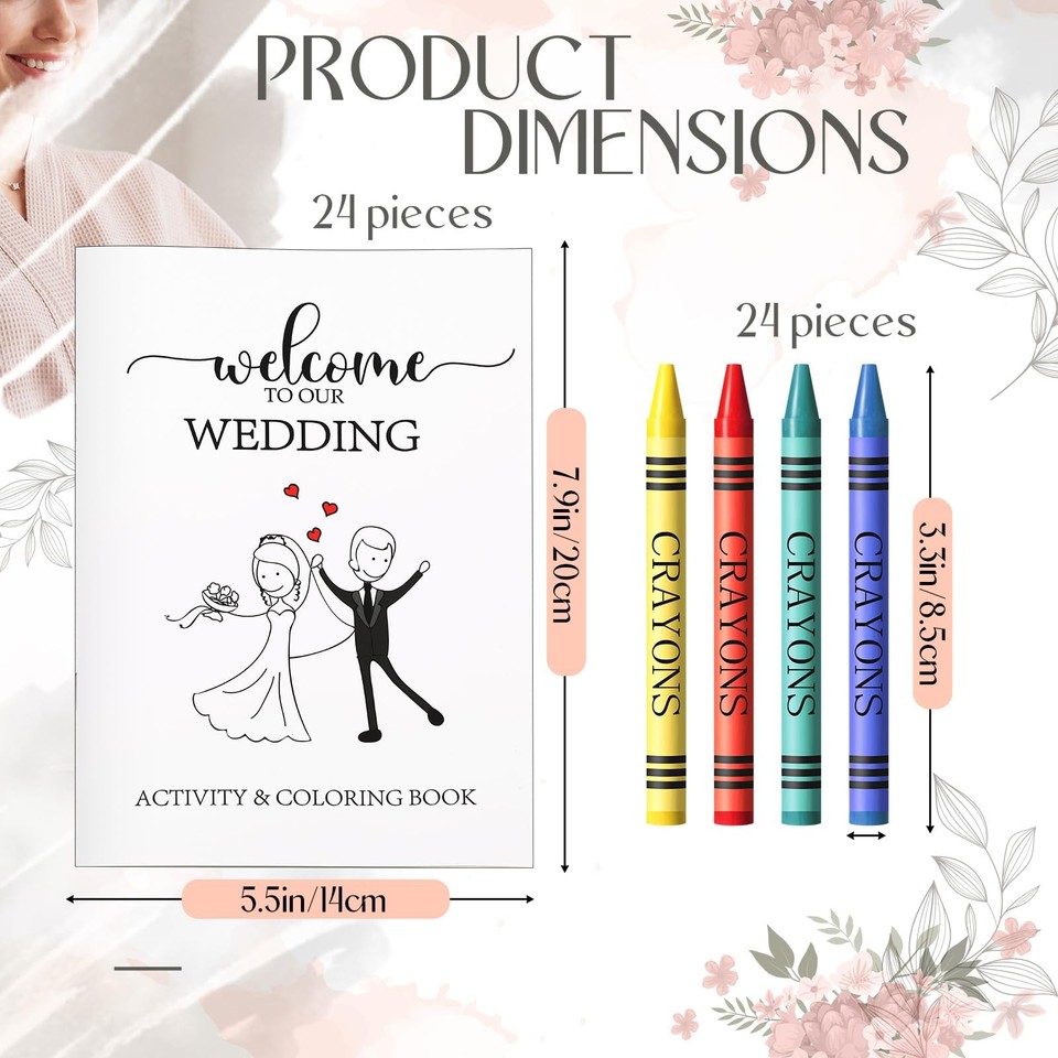 Fullhawl 40 Pcs Wedding Activity Set for Kids Include 20 Wedding ...