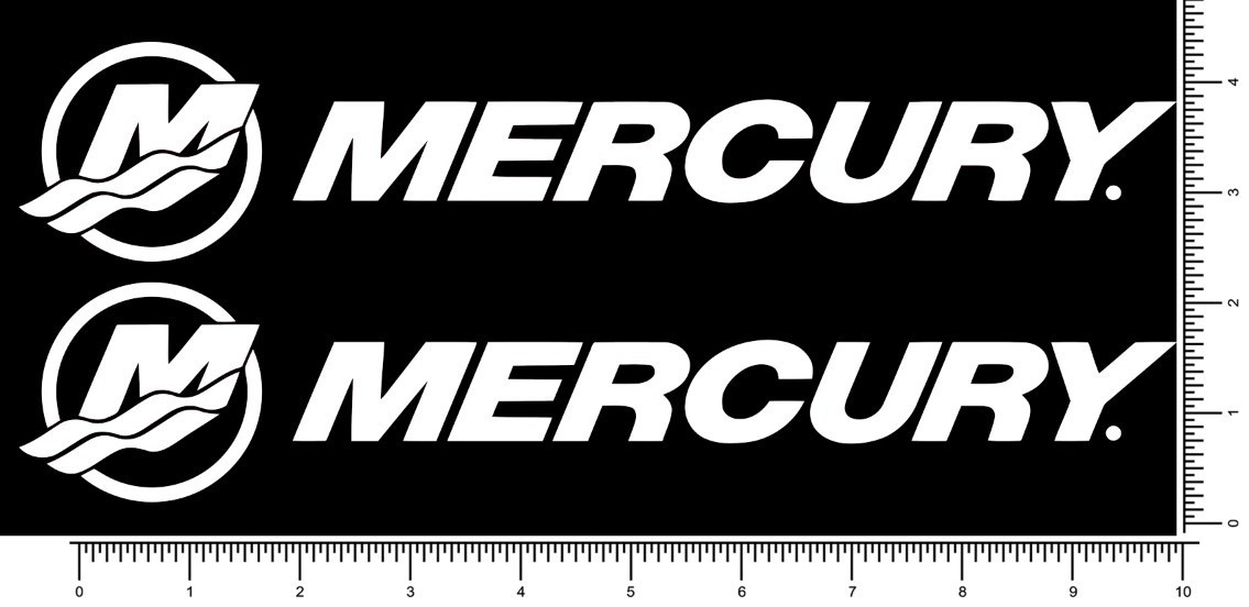 Mercury Marine Outboard 2 Pack Die Cut Stickers 10.5" fishing decal | eBay