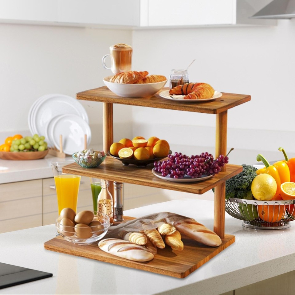 Cupcake Stand 3 Tier Wood Dessert Table Display Cupcake Tray for Tea ...
