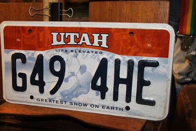 2018 UTAH License Plate G49 4HE | eBay