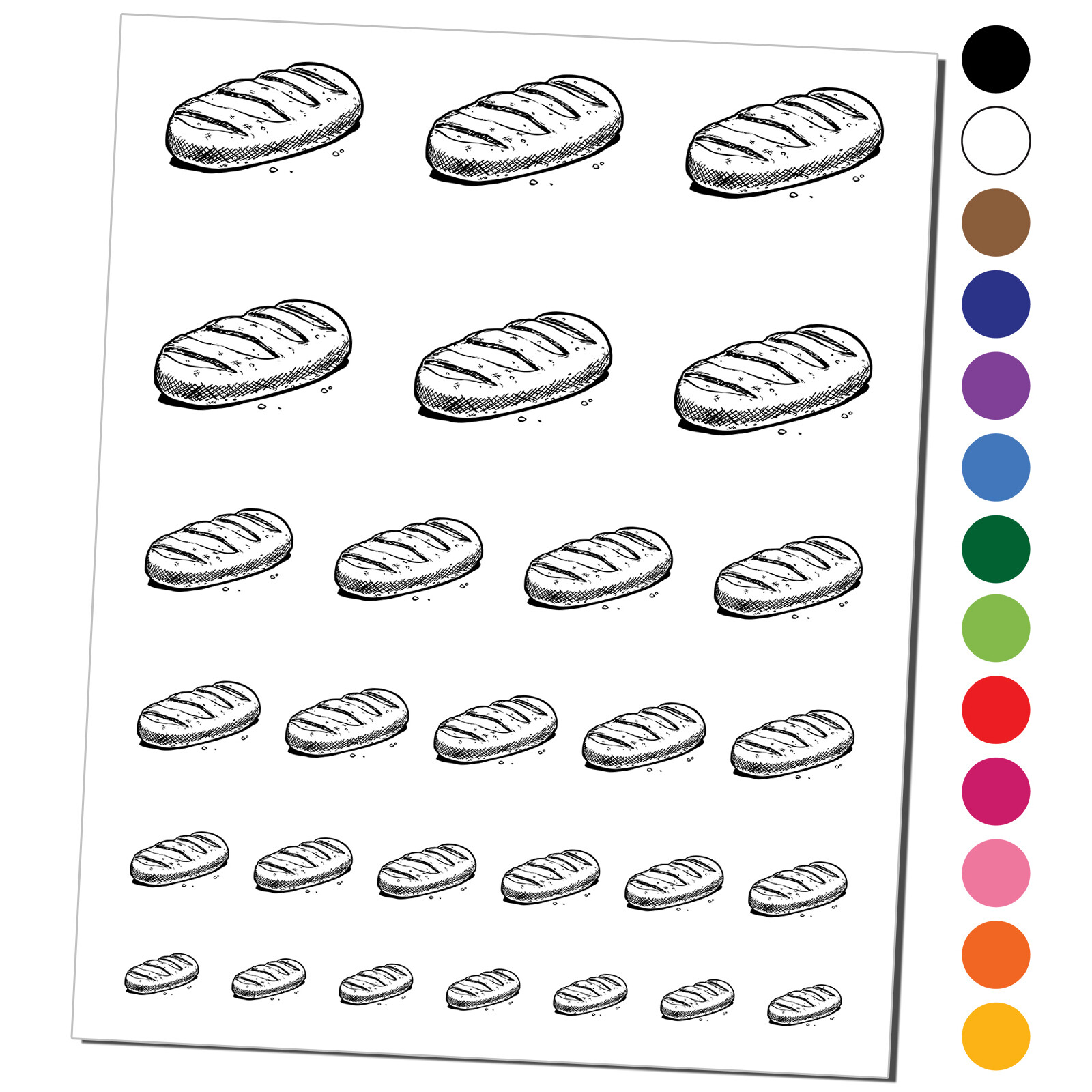 Scrumptious Loaf Sketch French Bread Baguette Bakery Temporary Tattoo ...