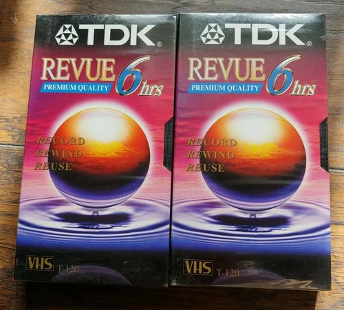 NEW! TDK VHS Premium Quality Blank Tapes - Lot of 2 - 6 Hours - Brand ...