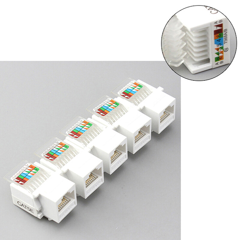 10x RJ45 CAT5e Ethernet Network Keystone JackClip Module Wall Plug ...