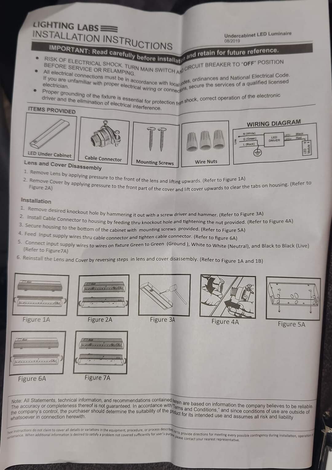Hardwired LED Under Cabinet Task Lighting - 16 Watt 24" Dimmable CRI 90 ...