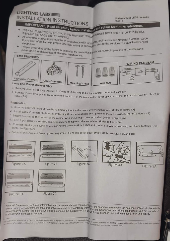 Hardwired LED Under Cabinet Task Lighting - 16 Watt 24" Dimmable CRI 90 ...