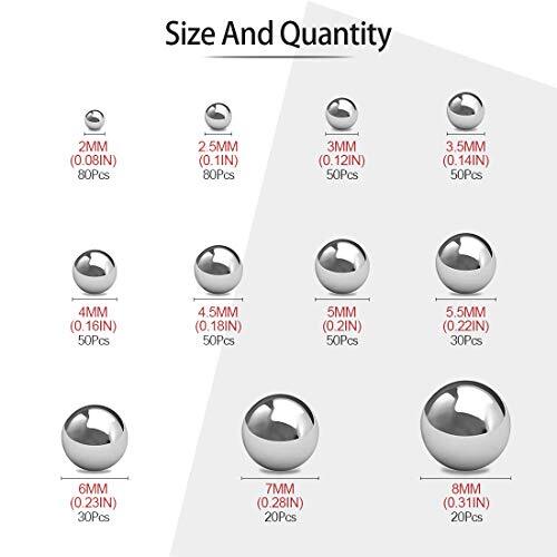510 Pcs Metric Precision Chrome Steel Bearing Ball Assortment Kit | eBay