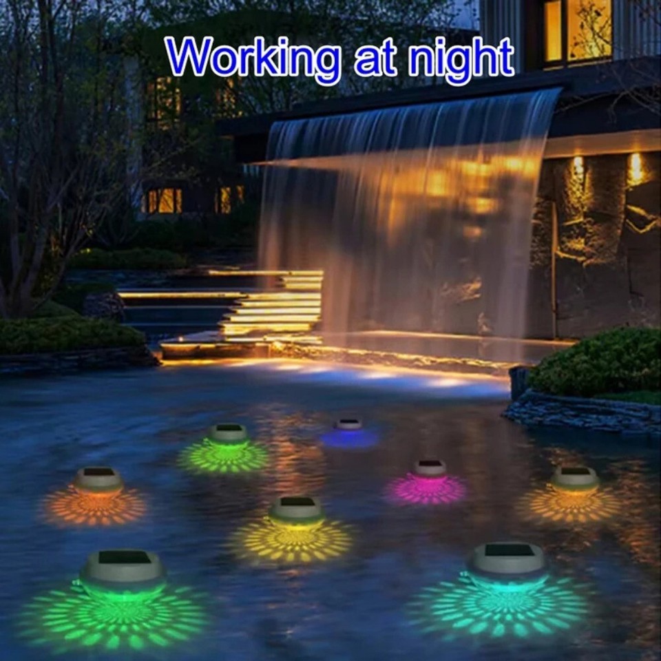 2PCS Solar Floating Pool Light Underwater Glowing Lamp LED Waterproof ...