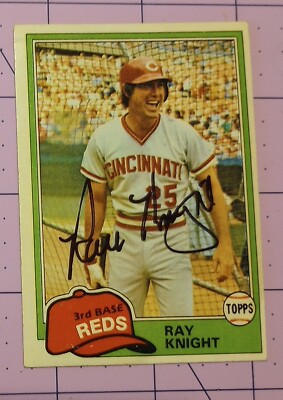 1981 Topps #325 Ray Knight (Cincinnati Reds) autographed baseball card ...