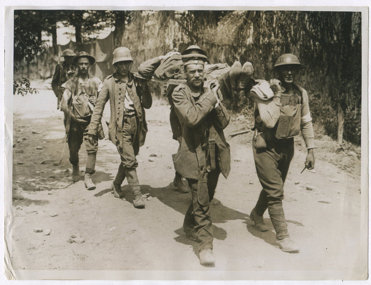 WWI Vintage Photo 8x10 Reprint: German Prisoners Carrying British ...
