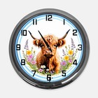 18" Spring Highland Cow Metal Sign Designed White Neon Clock | eBay