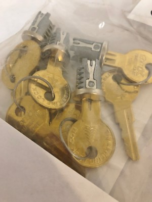 4 - CompX 102E Timberline Polished Nickel Lock Core w/ 2-Key LOT #9532 ...