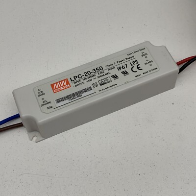 Mean Well LPC-20-350 Class 2 Power Supply Transformer 48VDC 350mA 20W ...