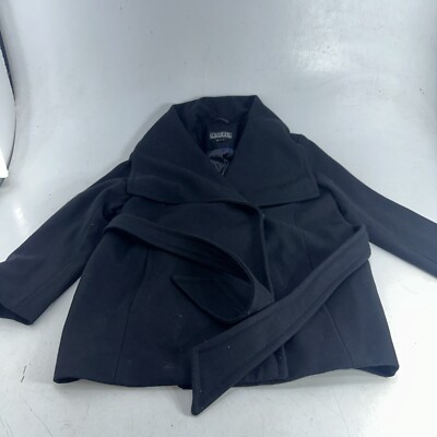 COLLEZIONE Jacket Large black Wool Blend Evening Cocktail Business Coat ...