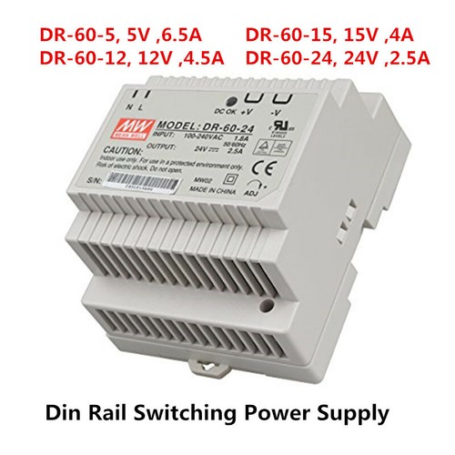 DR-60 60W Industrial Din Rail Switch Power Supply 5V 12V 15V 24V Single ...