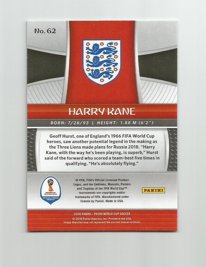 Harry Kane Card #62 2018 Prizm World Cup England | eBay