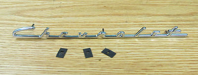 1955 1956 CHEVY CHROME CHEVROLET SCRIPT ON DASH SPEAKER GRILLE 150-210 ...