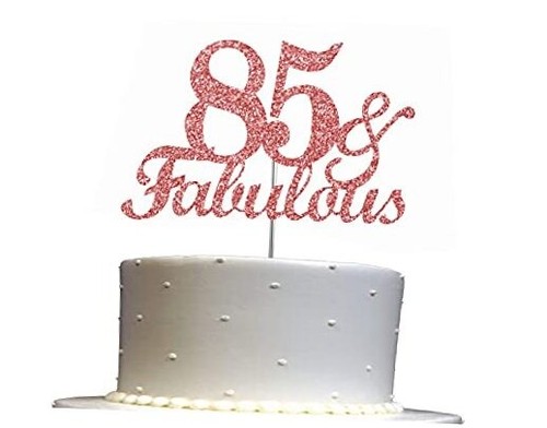 Fabulous & 85 Rose Gold Glitter Cake Topper, 85th Birthday Party Decorations | eBay