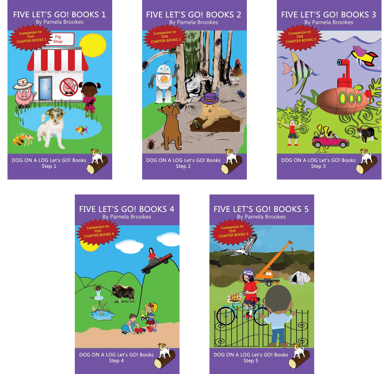 Pamela Brookes DOG ON A LOG Let’s GO! Book Sets 5-Book Hardcover Set | eBay