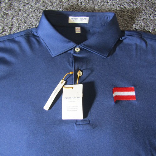 Peter Millar Polo Shirt Mens L Solid Performance Jersey Golf ME0EK01S ...