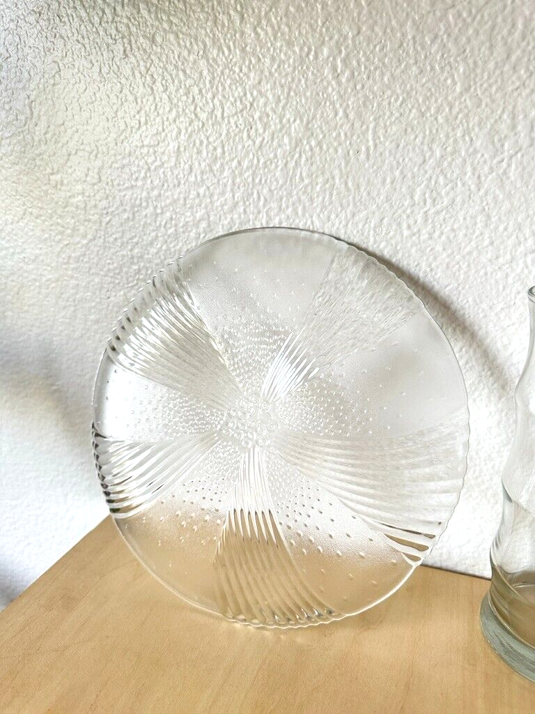 Vintage 1980s Libby by USA Glass Plates Harmony Clear Embossed Plates ...