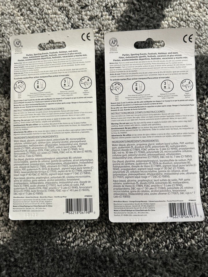 DecoArt People Paint Body Marker 2 Sets Halloween PPMK01 & PPMk02 ...