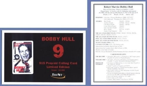 2003 Bobby Hull - VERY RARE - TeleNet PrePaid Calling Card | eBay