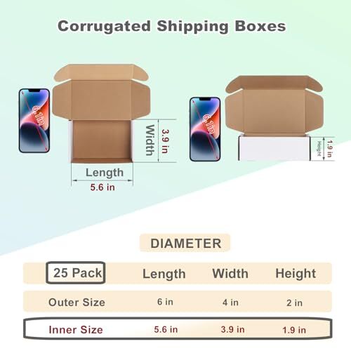6x4x2 Inches Shipping Boxes Pack of 25 White Small Corrugated Cardboard ...