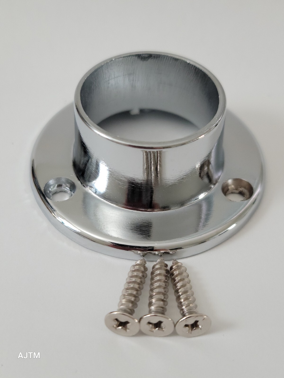 Closet Rod 1-1/4 Round Socket/Support, Closed, Chrome Plated W/Screws ...