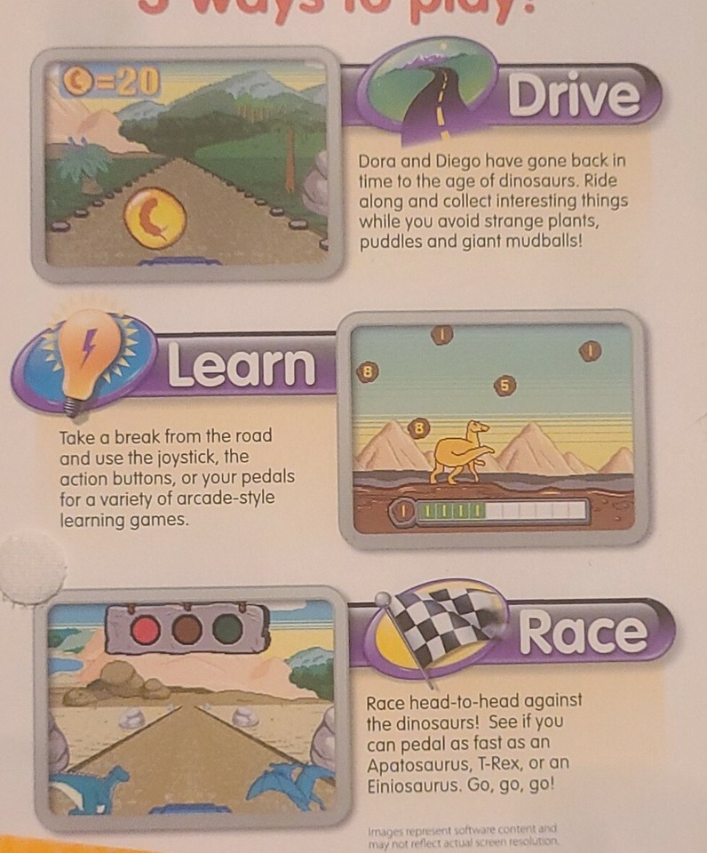 NEW FISHER PRICE DORA THE EXPLORER WITH DIEGO DINOSAURS SMART CYCLE ...