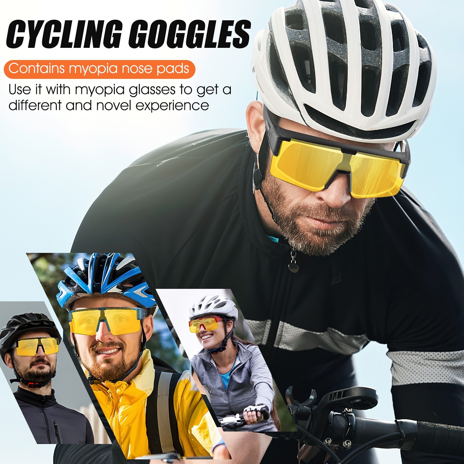 WEST BIKING Polarized Yellow Myopic Glasses Sports Driving Bike ...