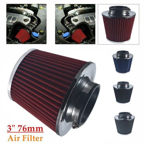 RED 3" 76mm Inlet Cold Air Intake Cone Replacement Quality Dry Air ...