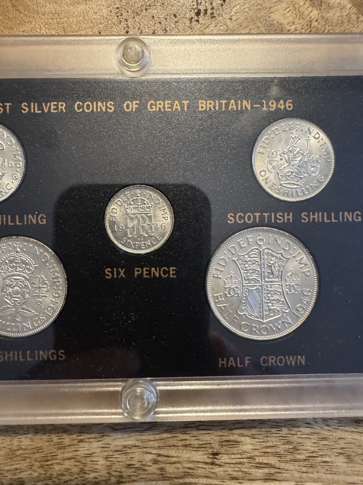 1946 Great Britain Last Silver Coins Set, Uncirculated 5 Coins UK 🇬🇧 ...
