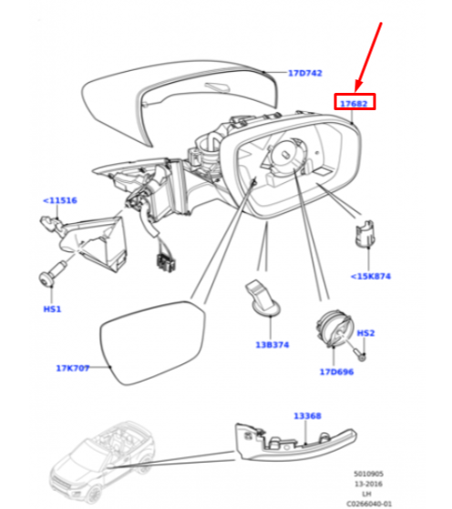 LR RANGE ROVER EVOQUE L551 Seitenspiegel vorne links RHD LR114775 NEU ...