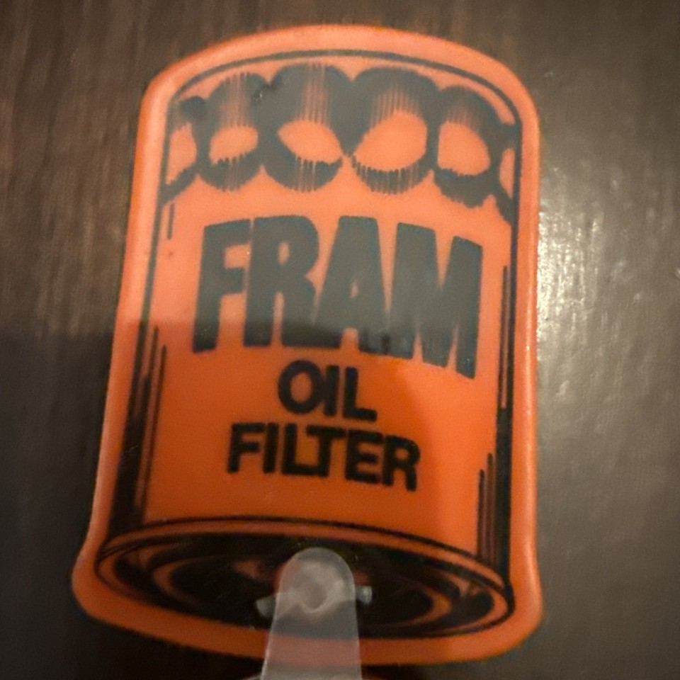 Vintage FRAM OIL FILTER Keychain Bendable Plastic Orange & Black | eBay