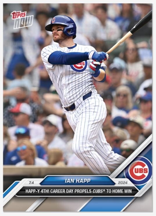 Ian Happ - Happ-Y 4th! Cubs 2024 MLB Topps Now Card #377 Chicago Cubs ...
