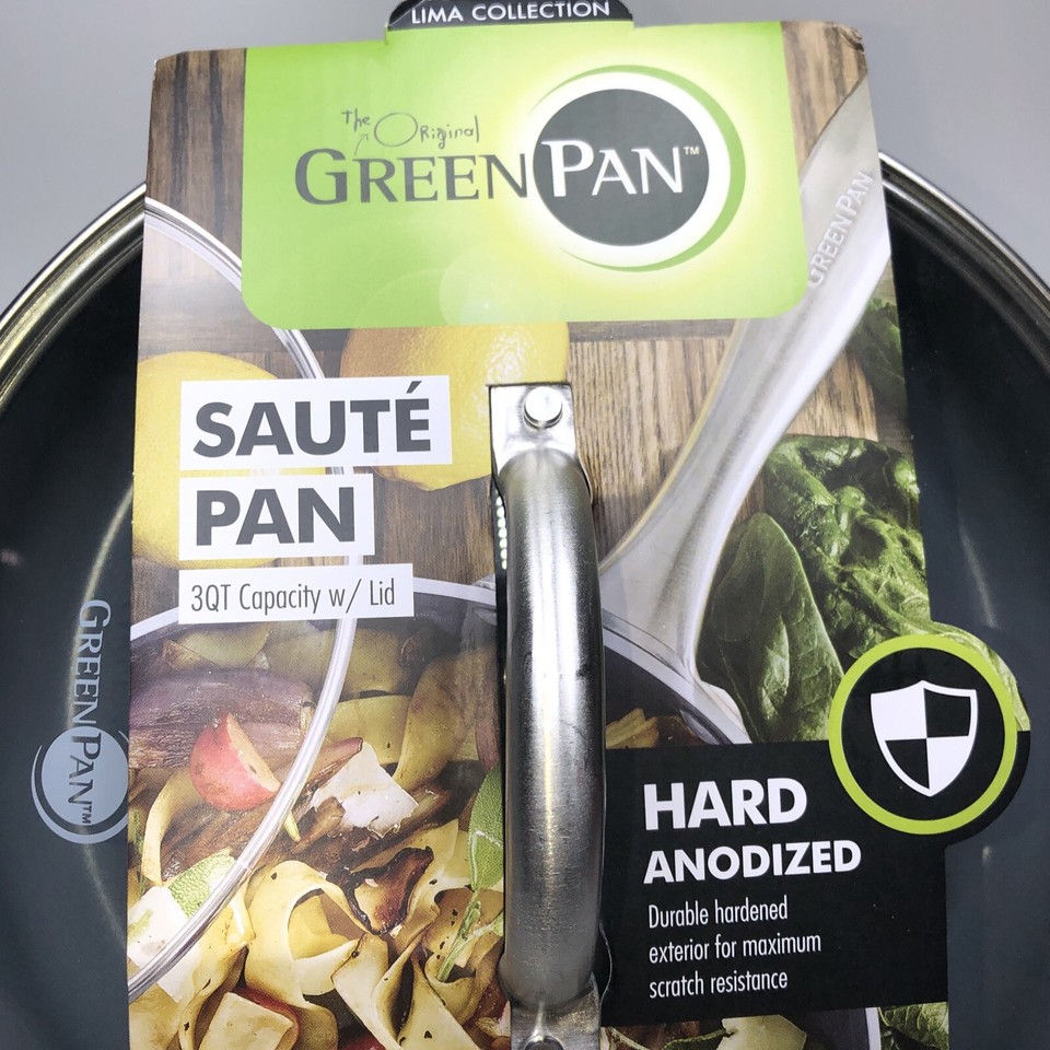 New Green Pan Lima Hard Anodized Ceramic Nonstick 3 Qt Saute Pan ...