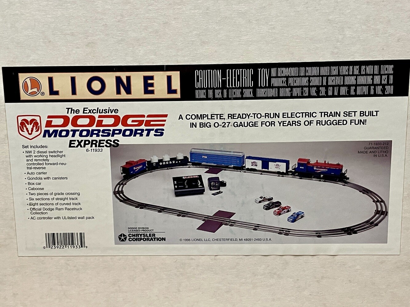 Limited Edition Dodge Motorsport Train Set - Lionel Trains (1 of 3000 ...