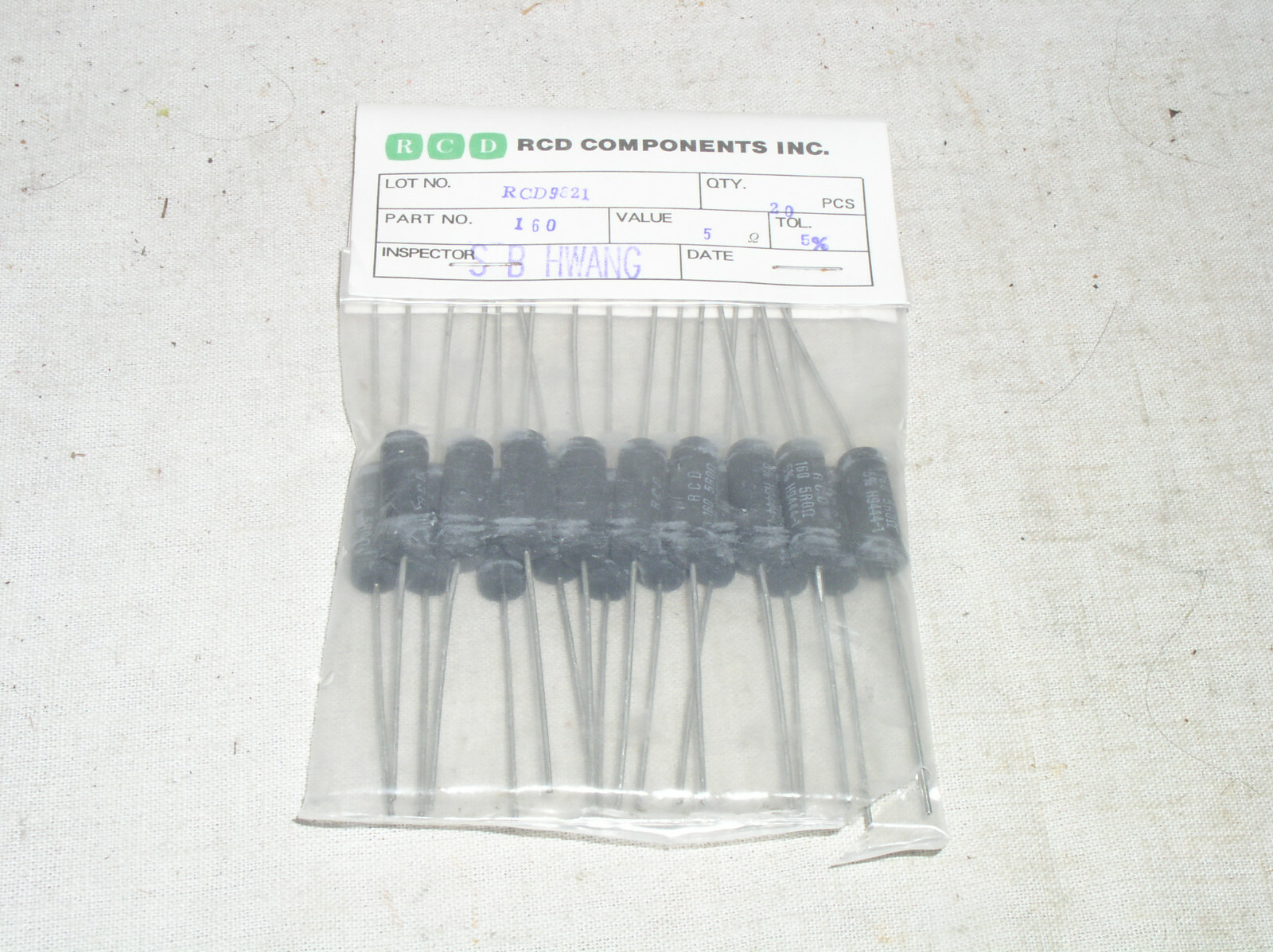 2 RCD 160 5R0 5 OHM 5W 5 WATT POWER RESISTOR TEST LOAD CERAMIC WIRE ...