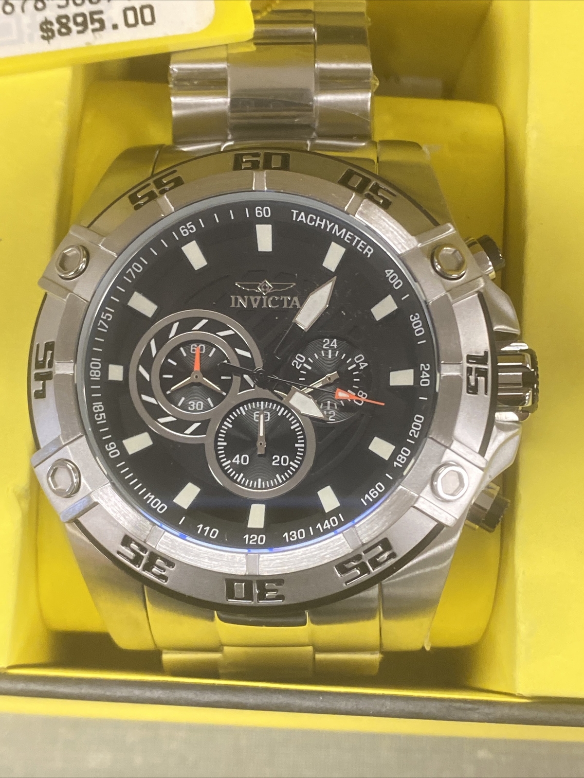 Invicta Speedway 25533 52 mm Silver Stainless Steel Case with Silver ...