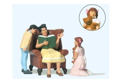 NEW 2024 Preiser G Figures WOMAN in Chair READING BOOK ALOUD TO ...
