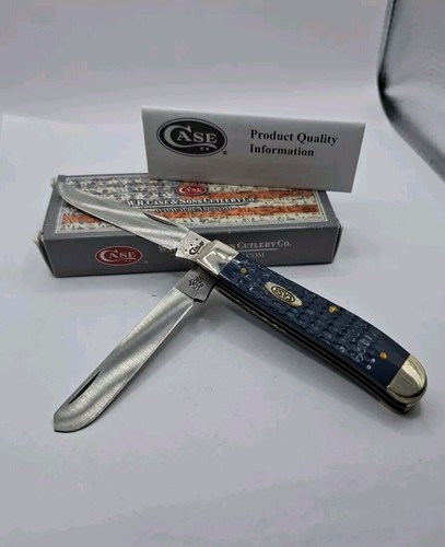 2014 CASE XX 6207 SS MINI TRAPPER KNIFE NVY BLUE 2 BLADE NEW WITH BOX ...