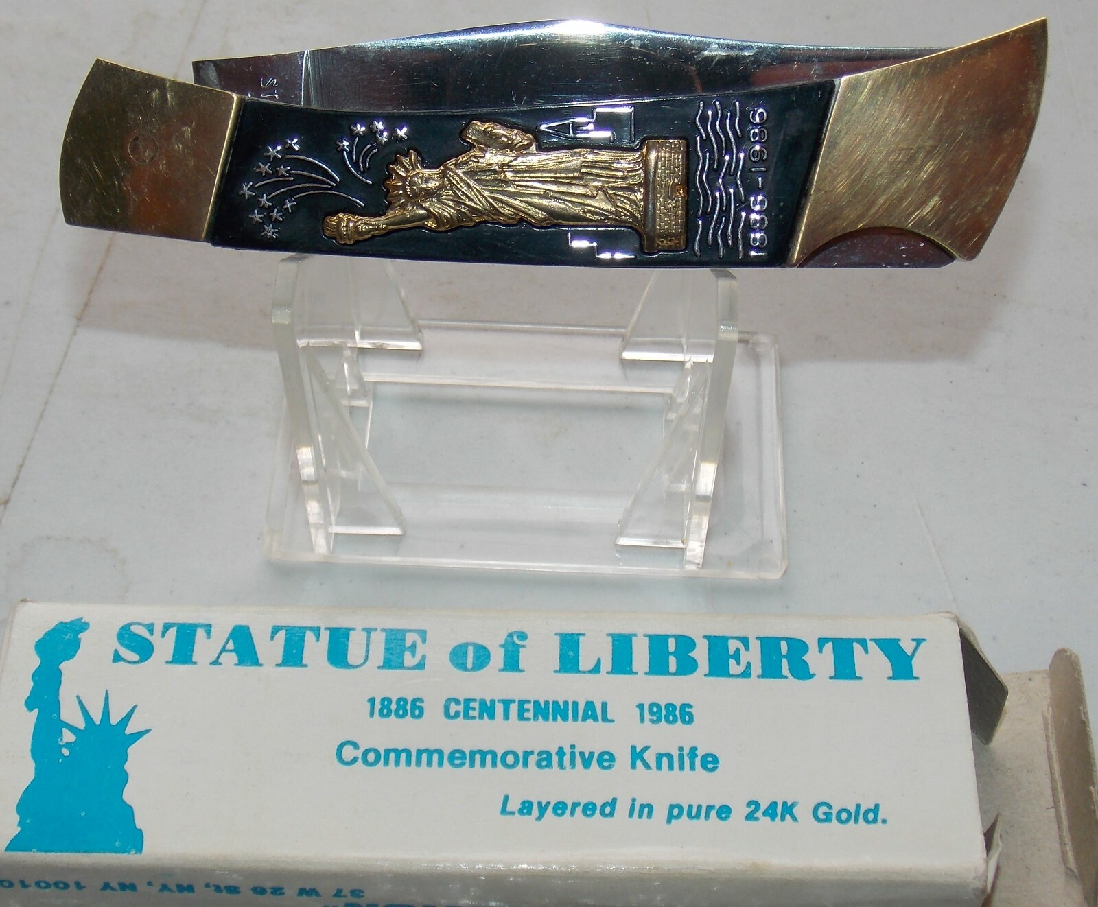 Vintage Statue of Liberty 1986 Centennial Commemorative Knife - 24K ...