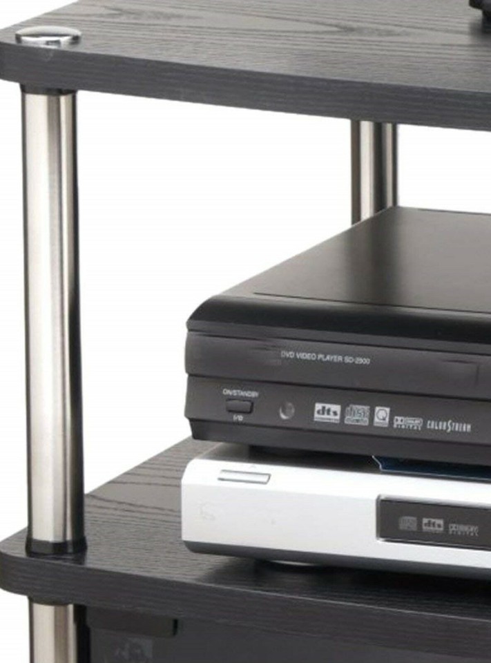 Small TV Stand For Small Spaces with Storage Cabinet Flat Screens Black ...