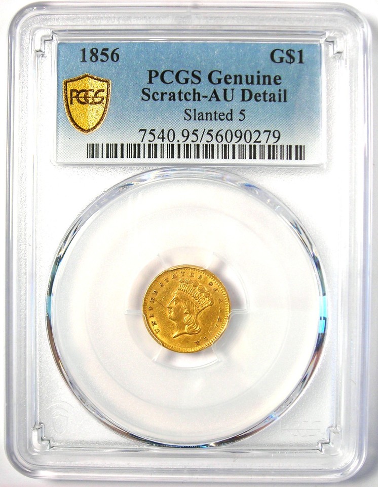 1856 Indian Gold Dollar G$1 Coin - Certified PCGS AU Detail - Rare Coin ...