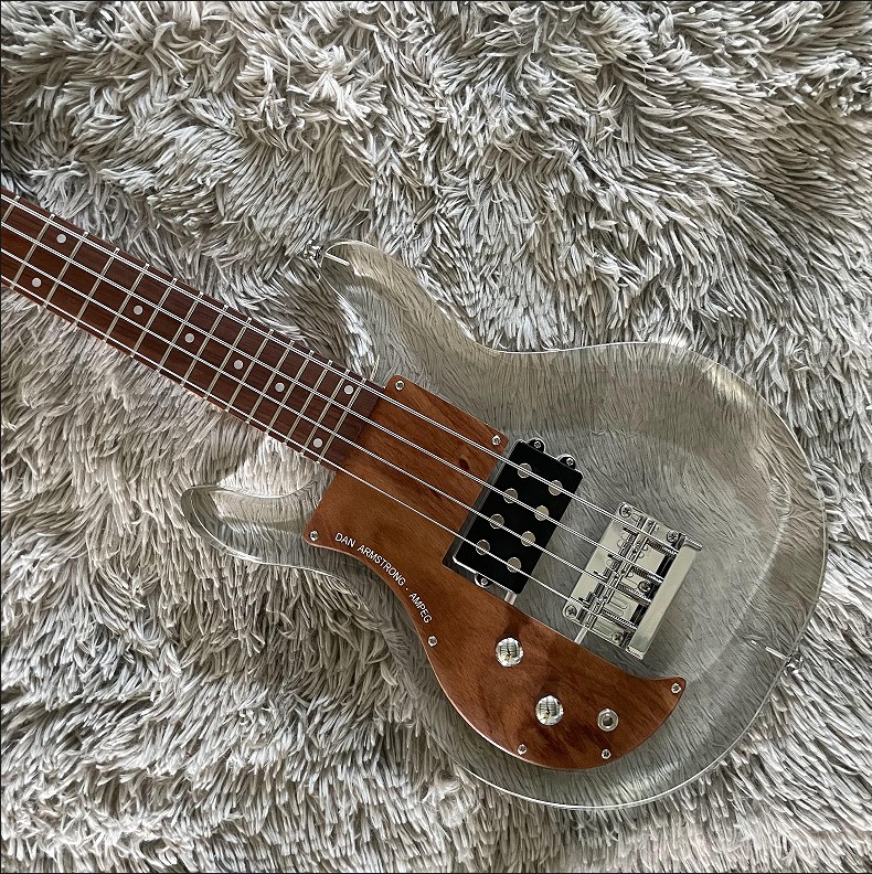 New Left-handed Armstrong Bass Guitar 4-strings Acrylic Body Rosewood ...