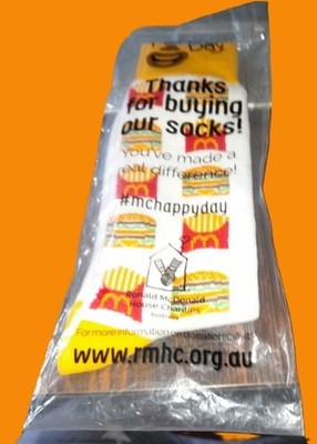McDonald's McHappy Day Silly Socks Big Mac & Fries | Adult Size NIP ...