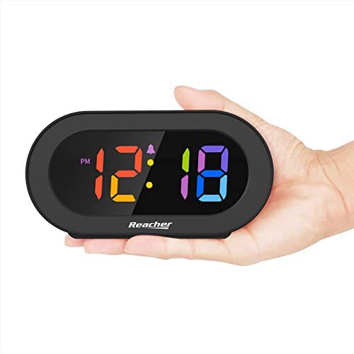 Colorful LED Digital Alarm Clock with Snooze - Adjustable Volume and | eBay