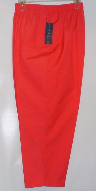 Koret Woman Plus Size Elastic Waist Pull-on Short Length Pants Coral ...